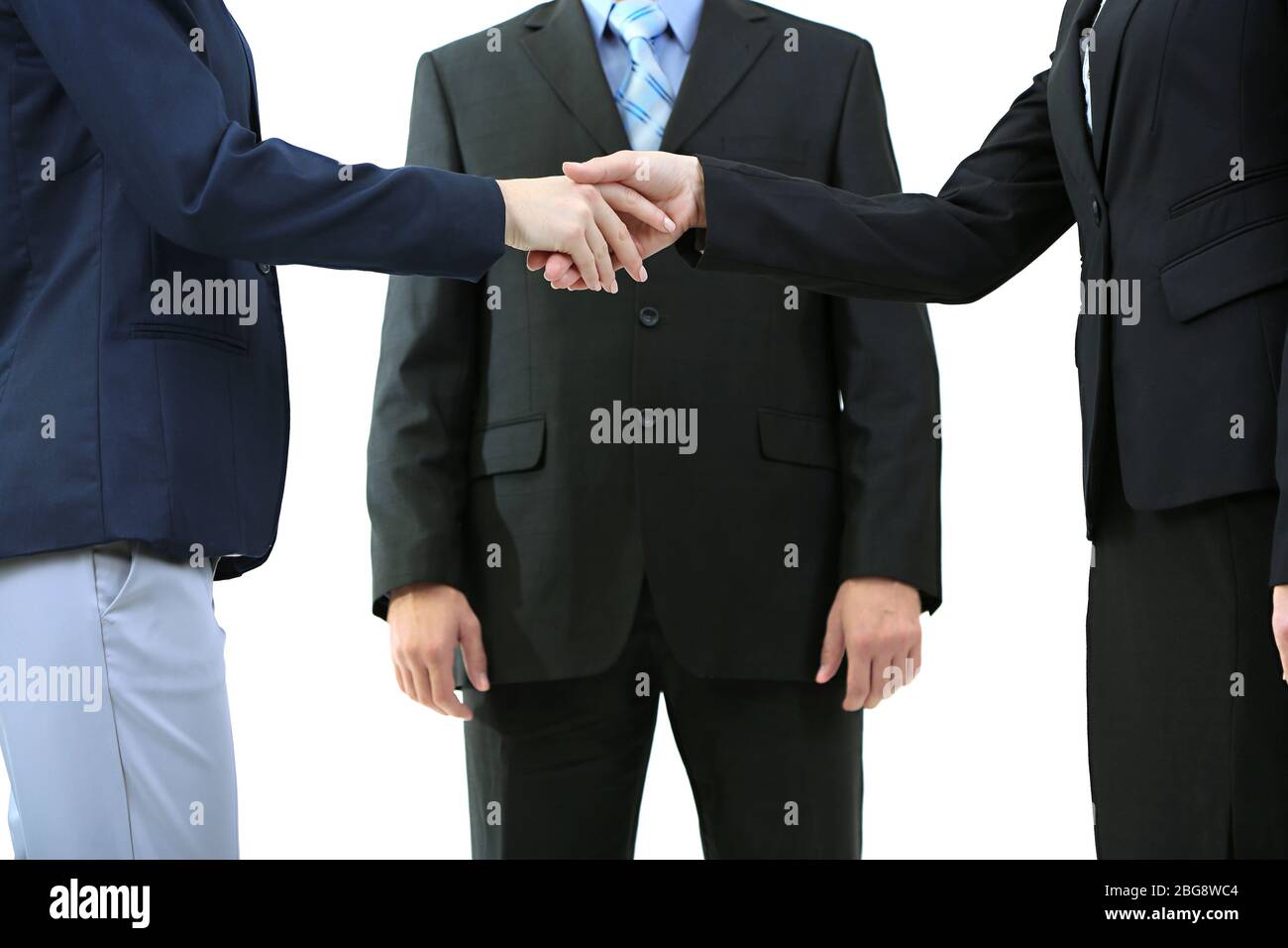 Shaking hands isolated on white Stock Photo - Alamy