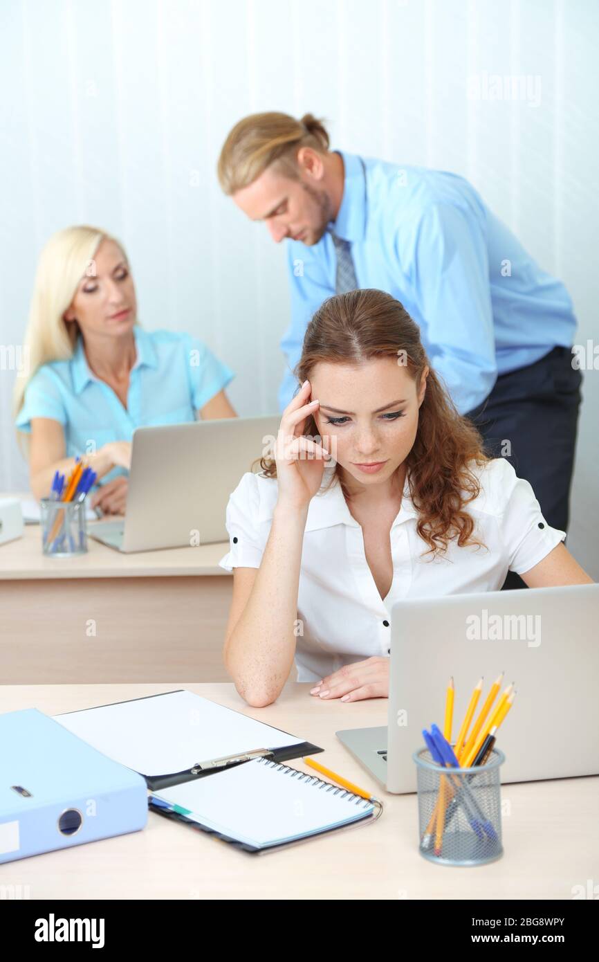 Office staff is during work in workplace Stock Photo - Alamy