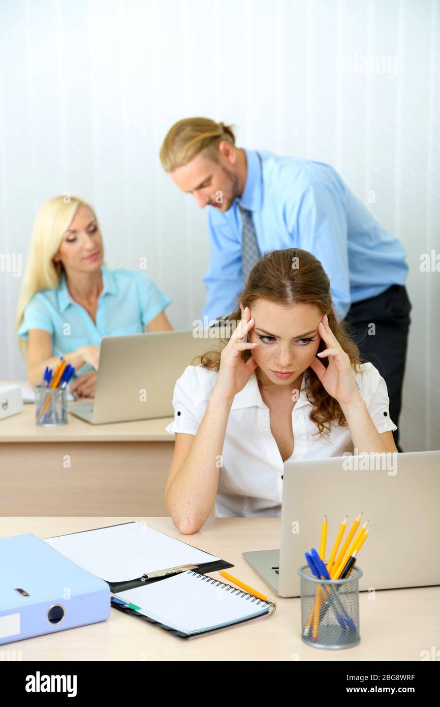 Office staff is during work in workplace Stock Photo - Alamy