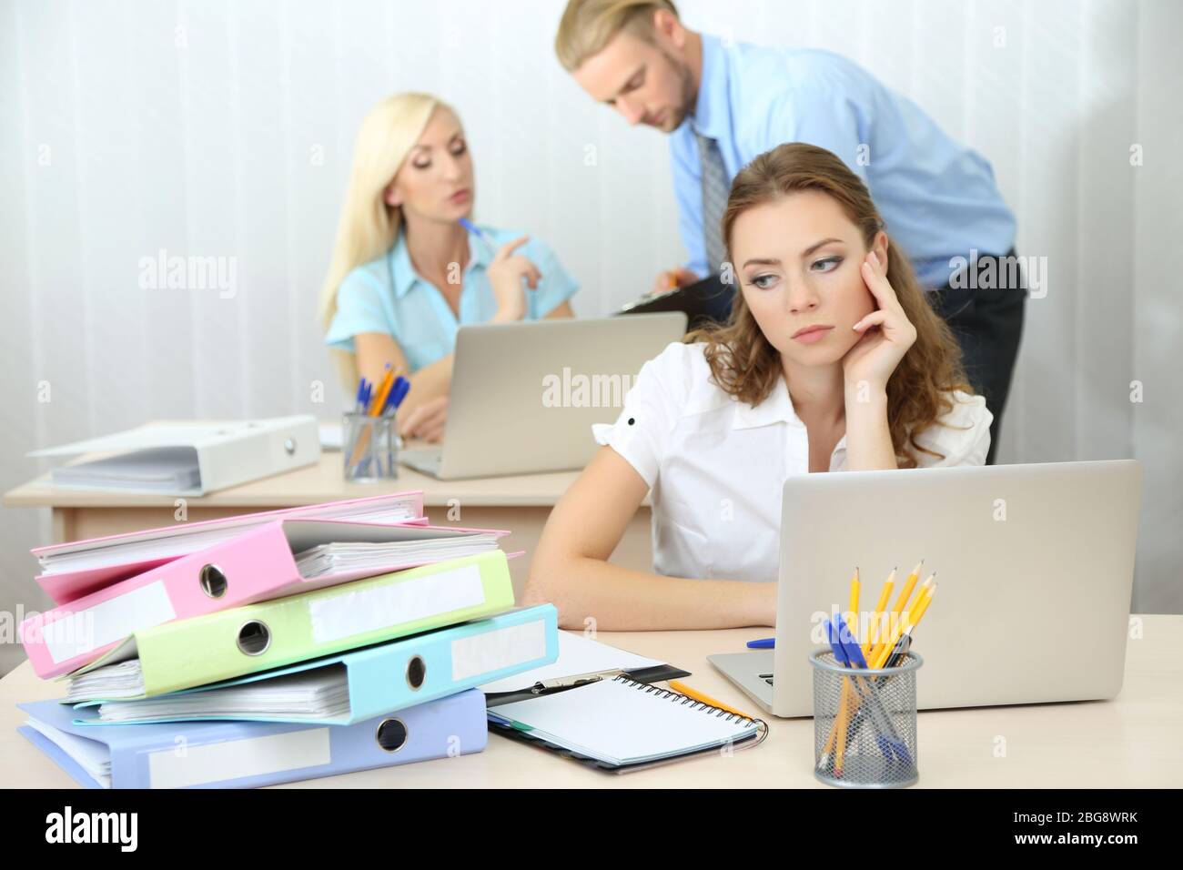 Office staff is during work in workplace Stock Photo - Alamy