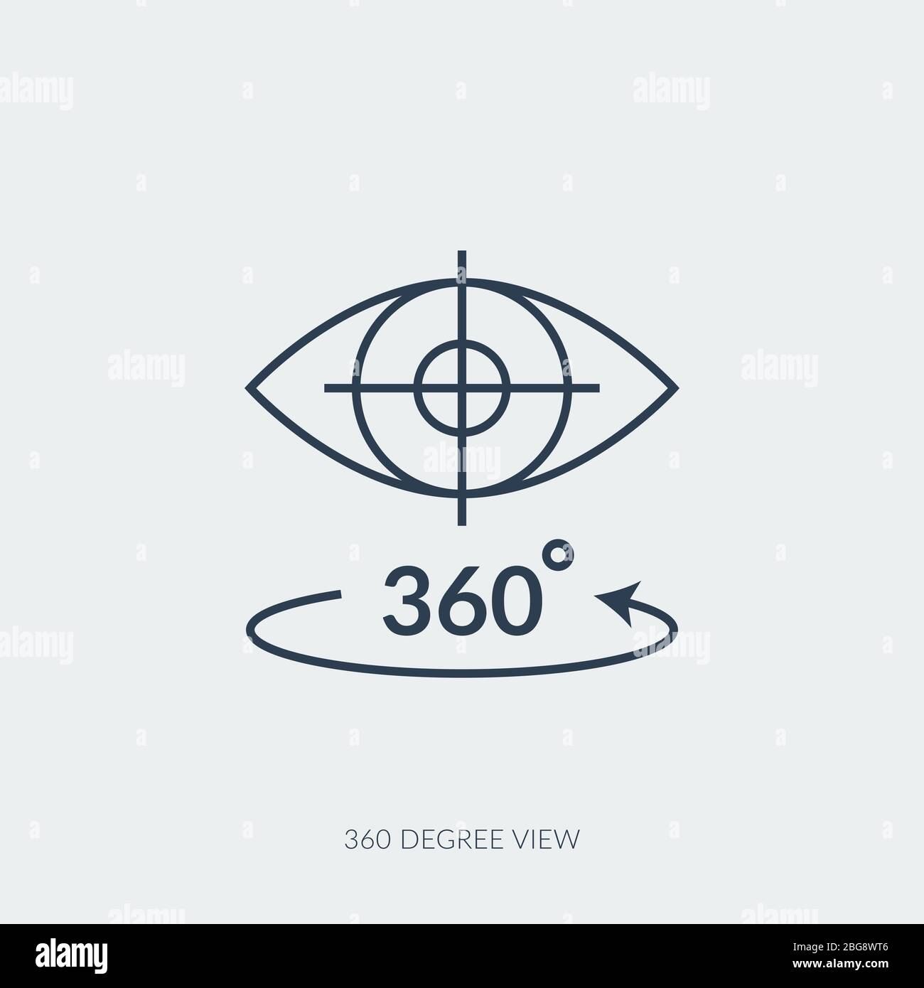 Vector outline icon of virtual reality technology - 360 degree view ... Vector outline icon of virtual reality technology - 360 degree view ...