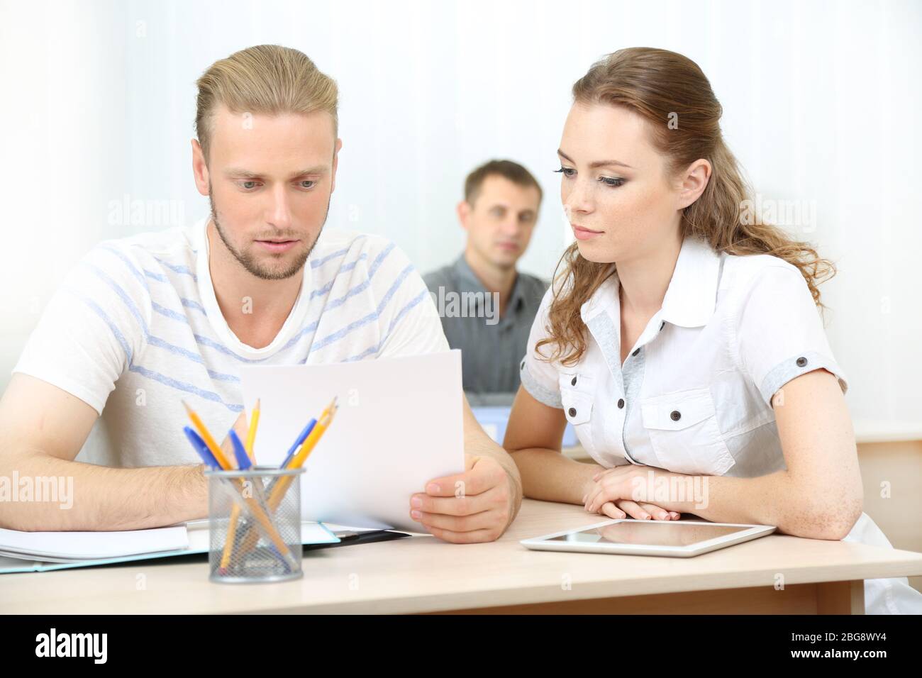 Office workers at work Stock Photo - Alamy