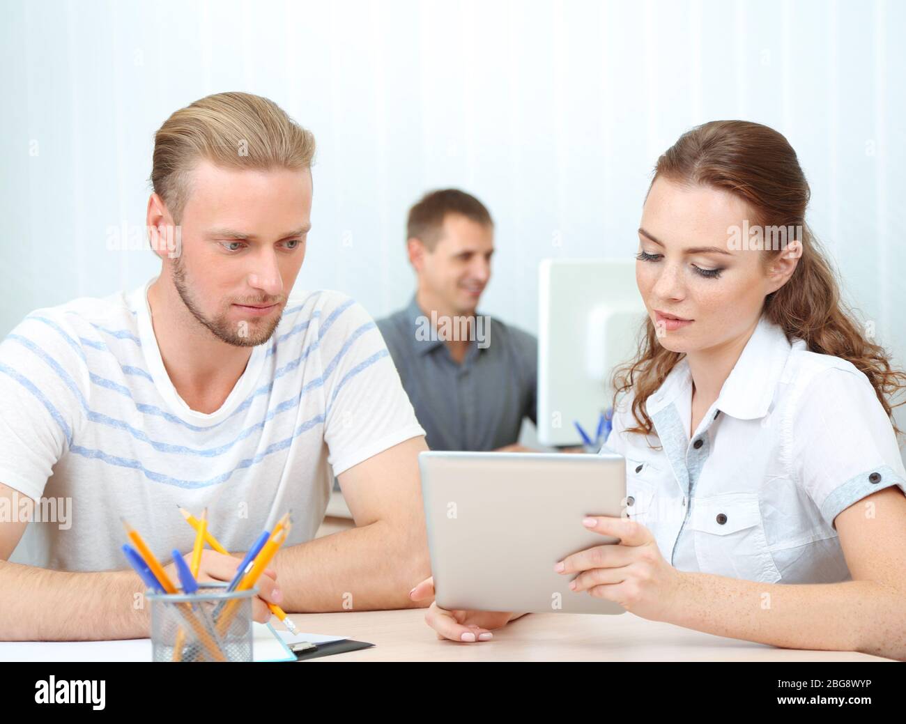 Office workers at work Stock Photo - Alamy