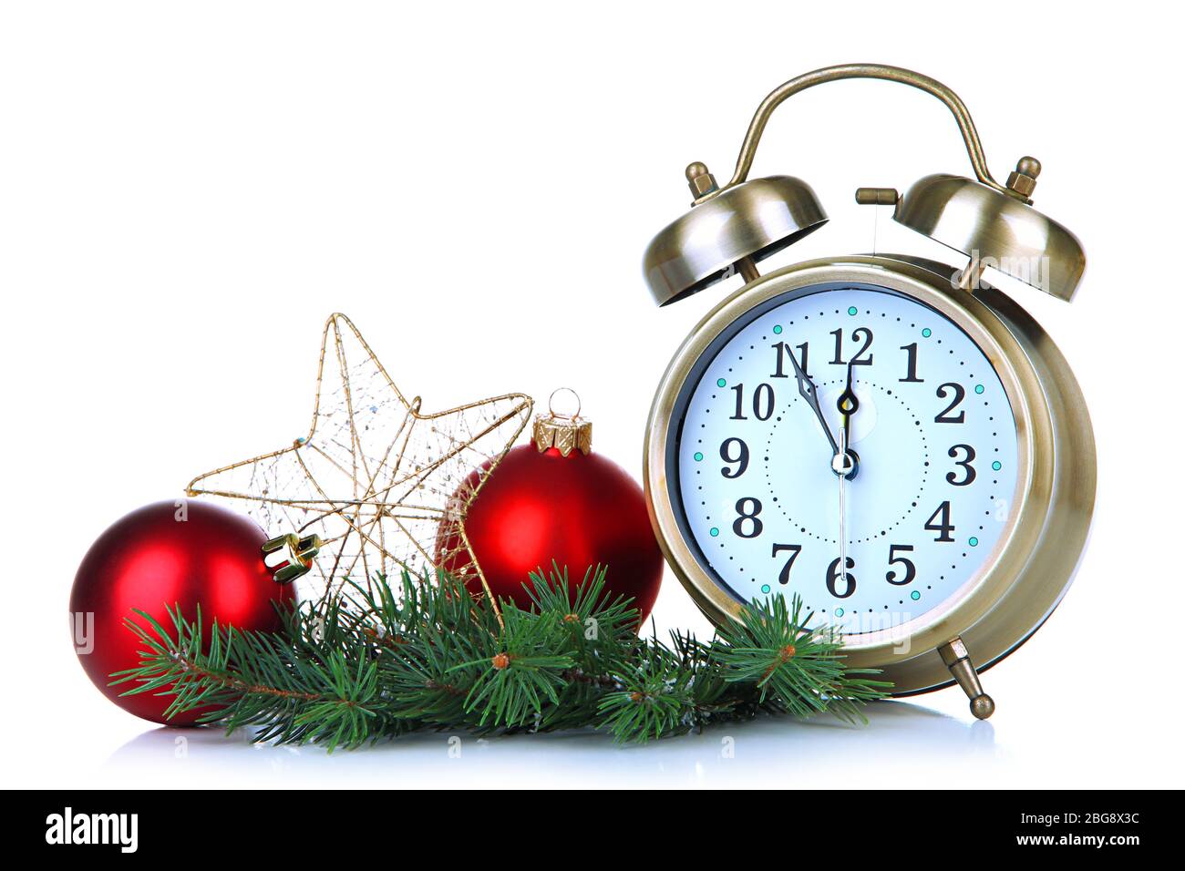 Festive christmas composition clock Cut Out Stock Images & Pictures - Alamy