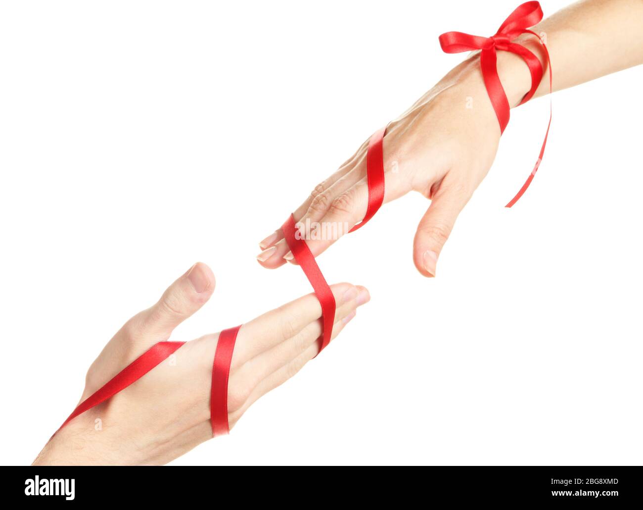 Young woman touching young mans hand hi-res stock photography and ...