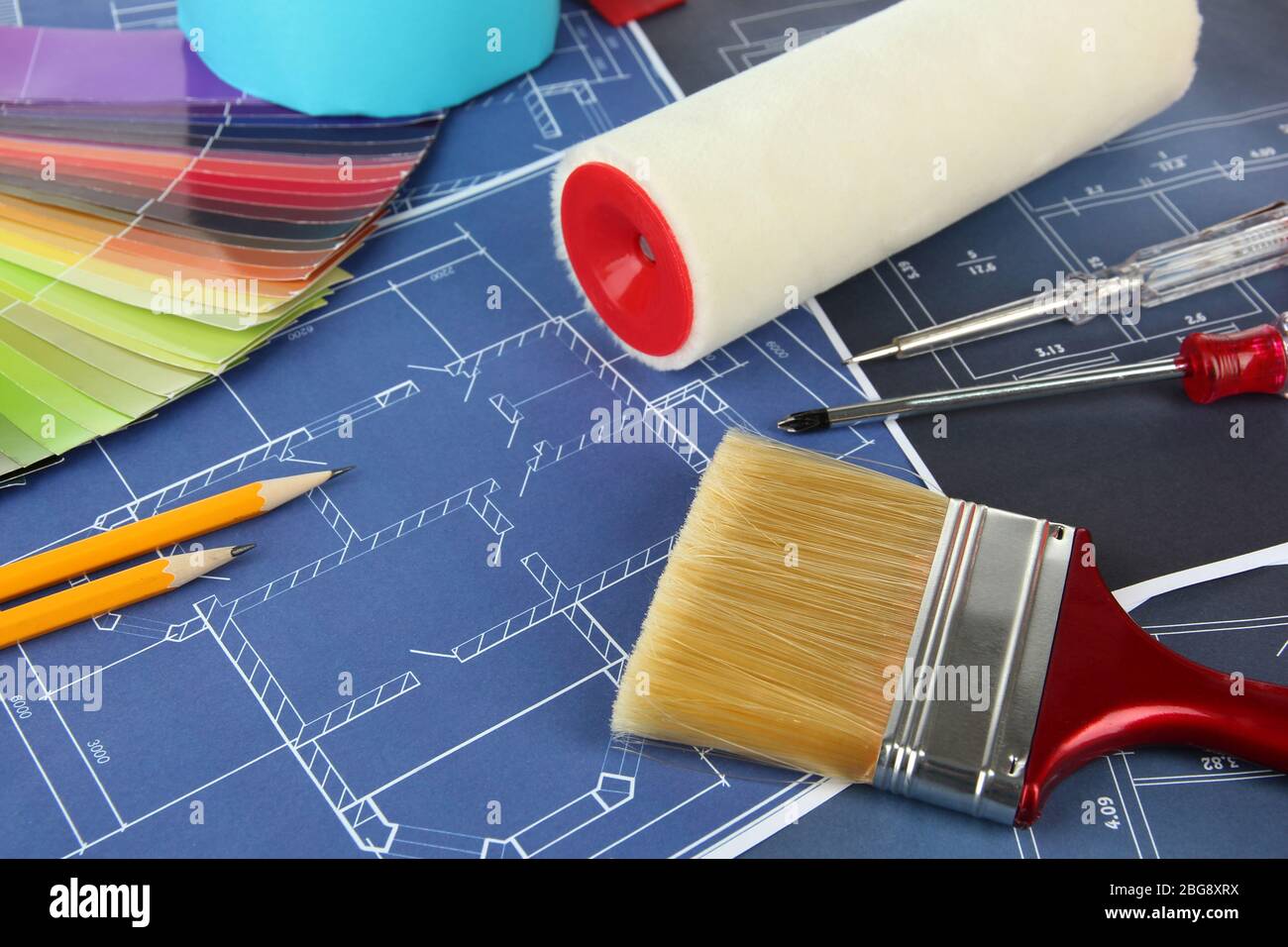 Repair project close up Stock Photo - Alamy