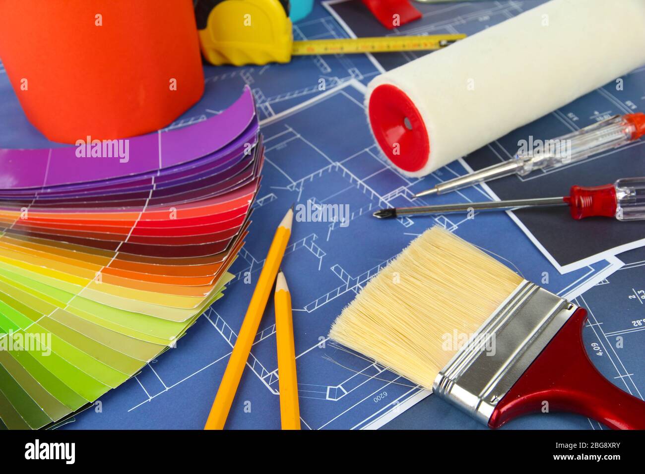 Repair project close up Stock Photo - Alamy