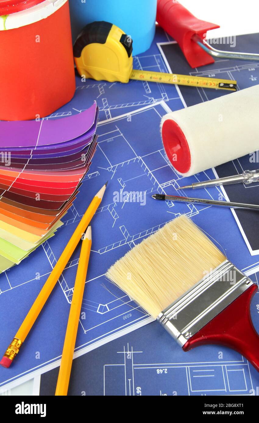 Repair project close up Stock Photo - Alamy
