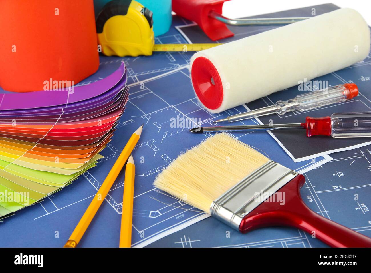 Repair project close up Stock Photo - Alamy