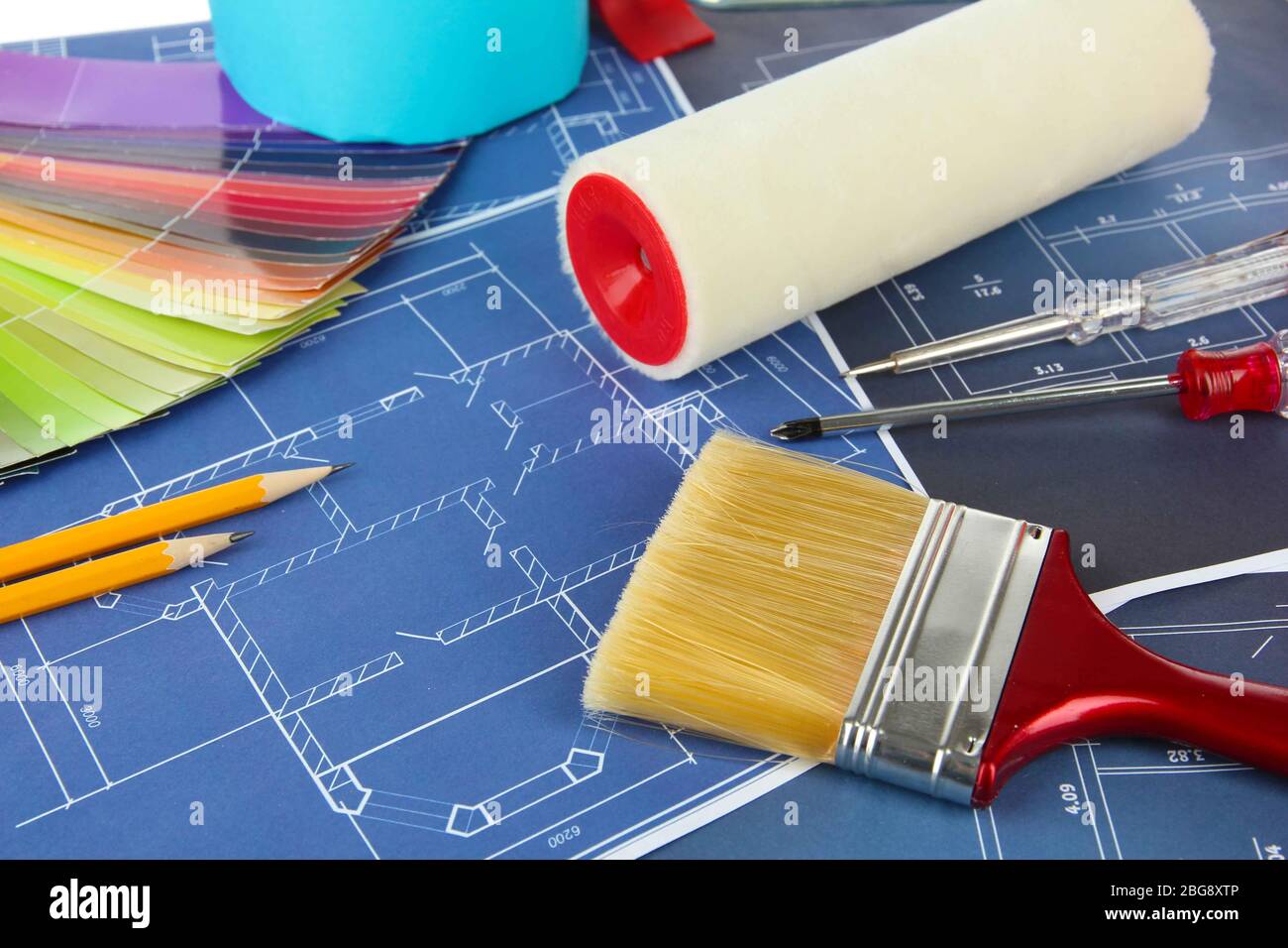Repair project close up Stock Photo - Alamy