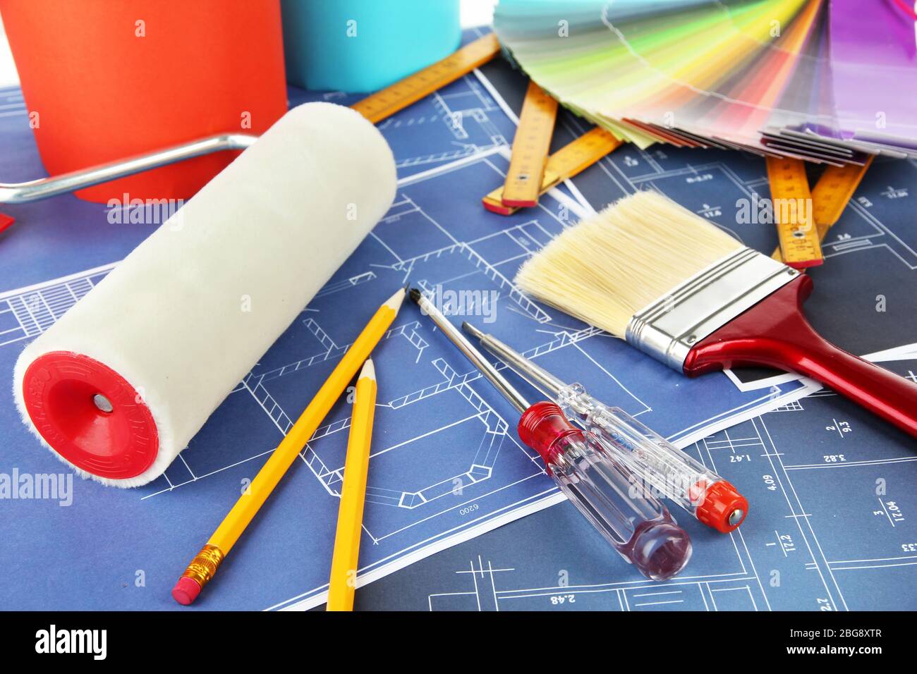 Repair project close up Stock Photo - Alamy