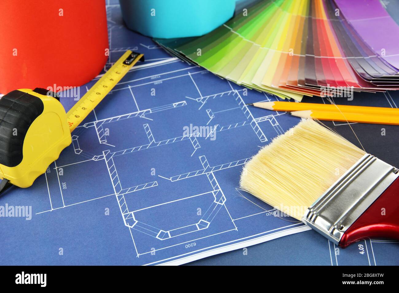 Repair project close up Stock Photo - Alamy