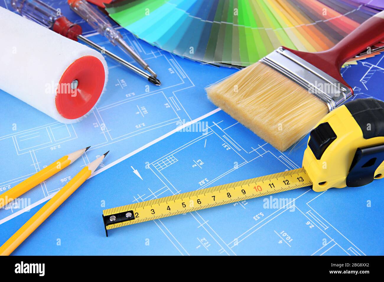 Repair project close up Stock Photo - Alamy