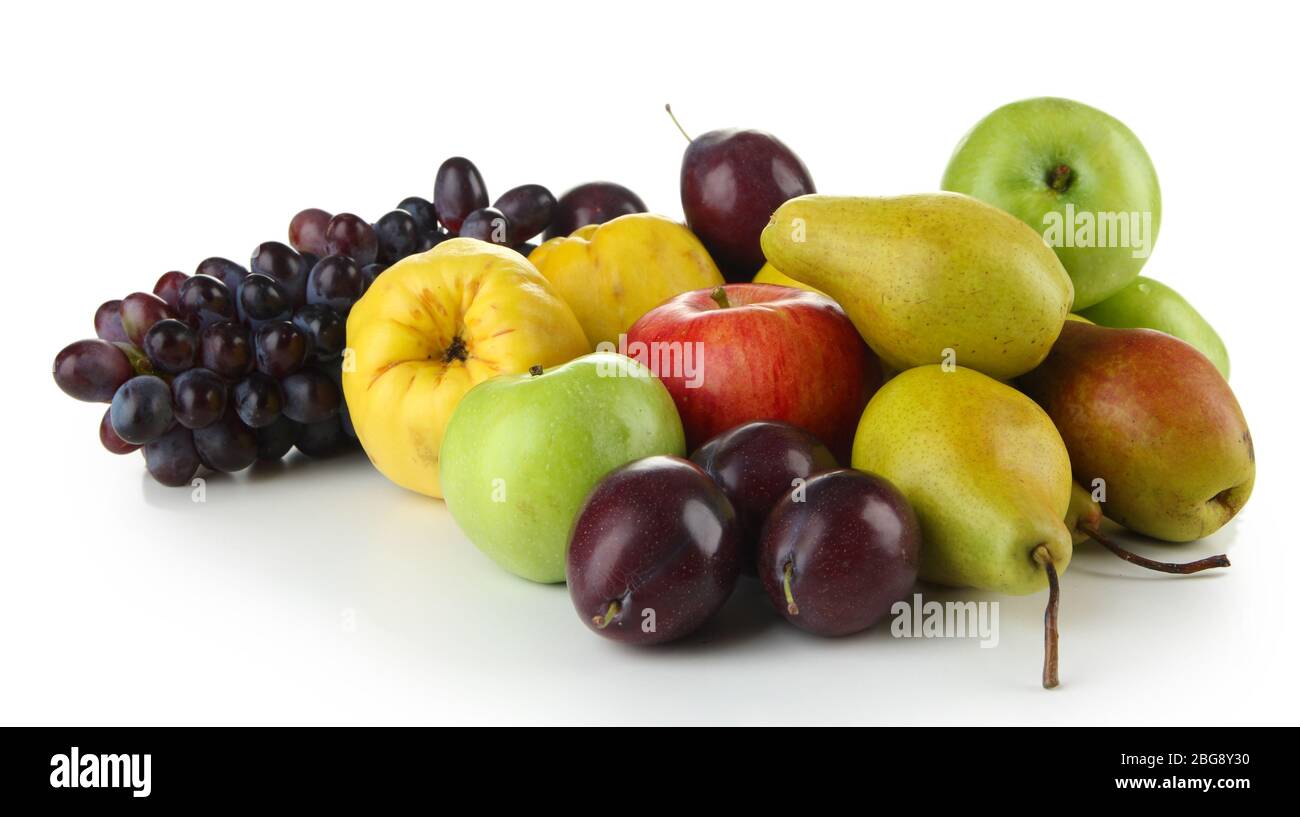 Composition of different fruits isolated on white Stock Photo - Alamy