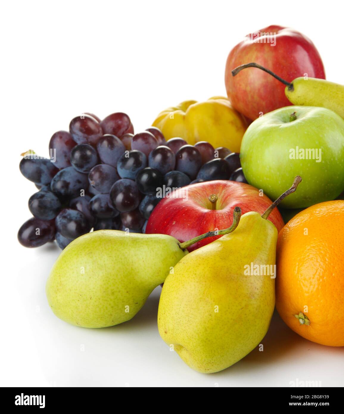 Composition of different fruits isolated on white Stock Photo - Alamy