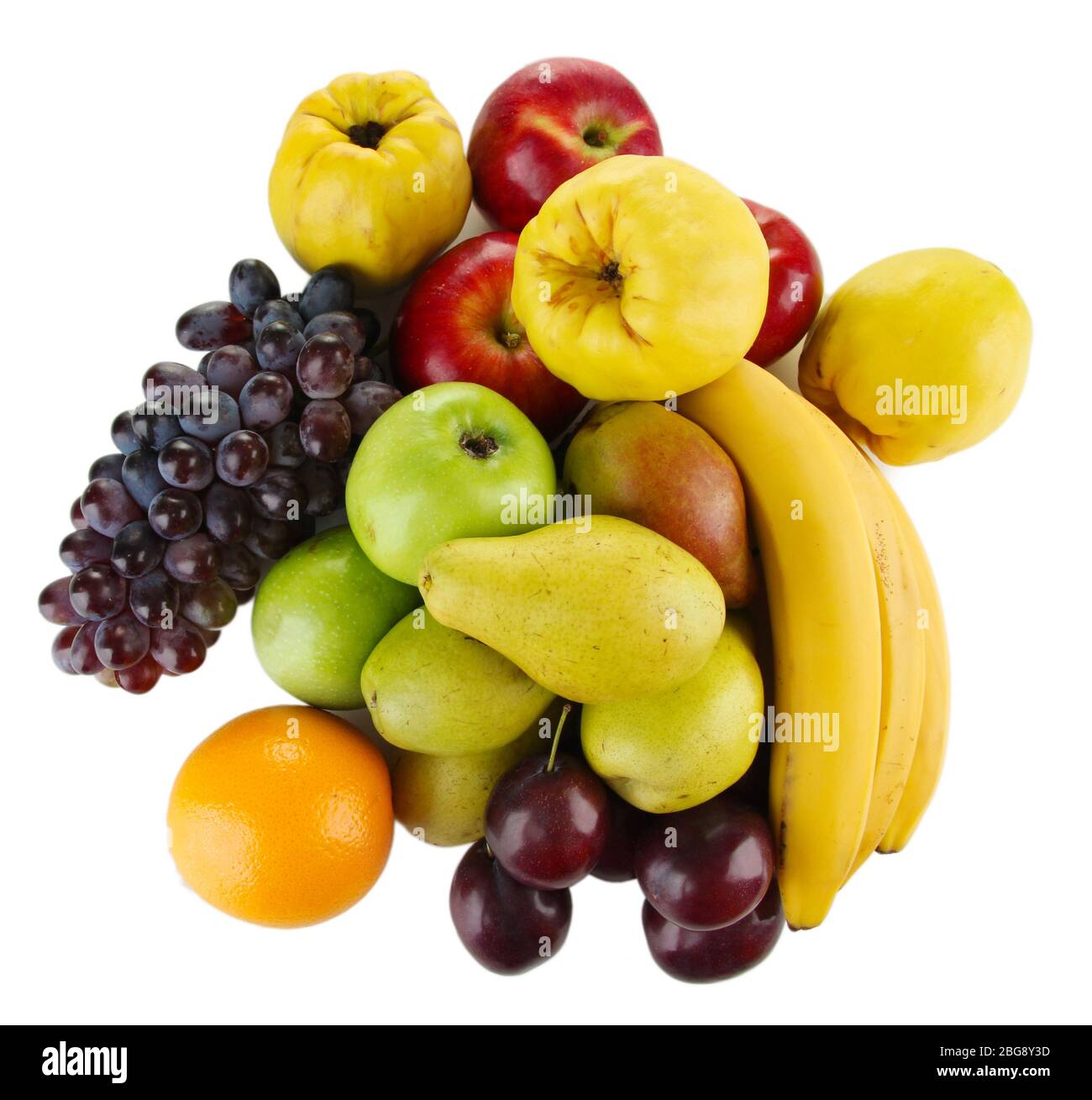 Composition of different fruits isolated on white Stock Photo - Alamy