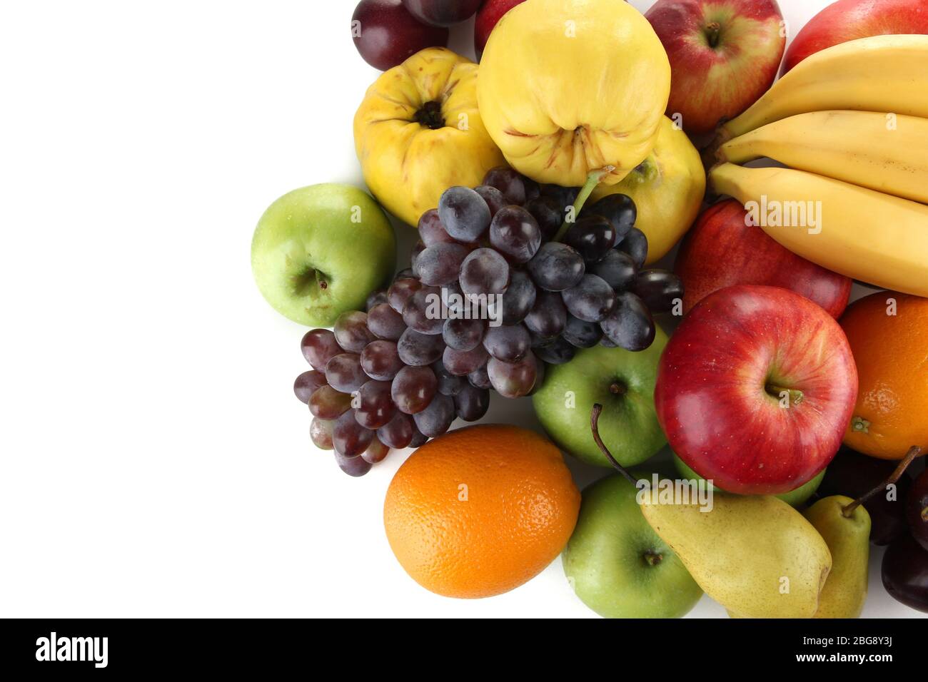 Composition of different fruits isolated on white Stock Photo - Alamy