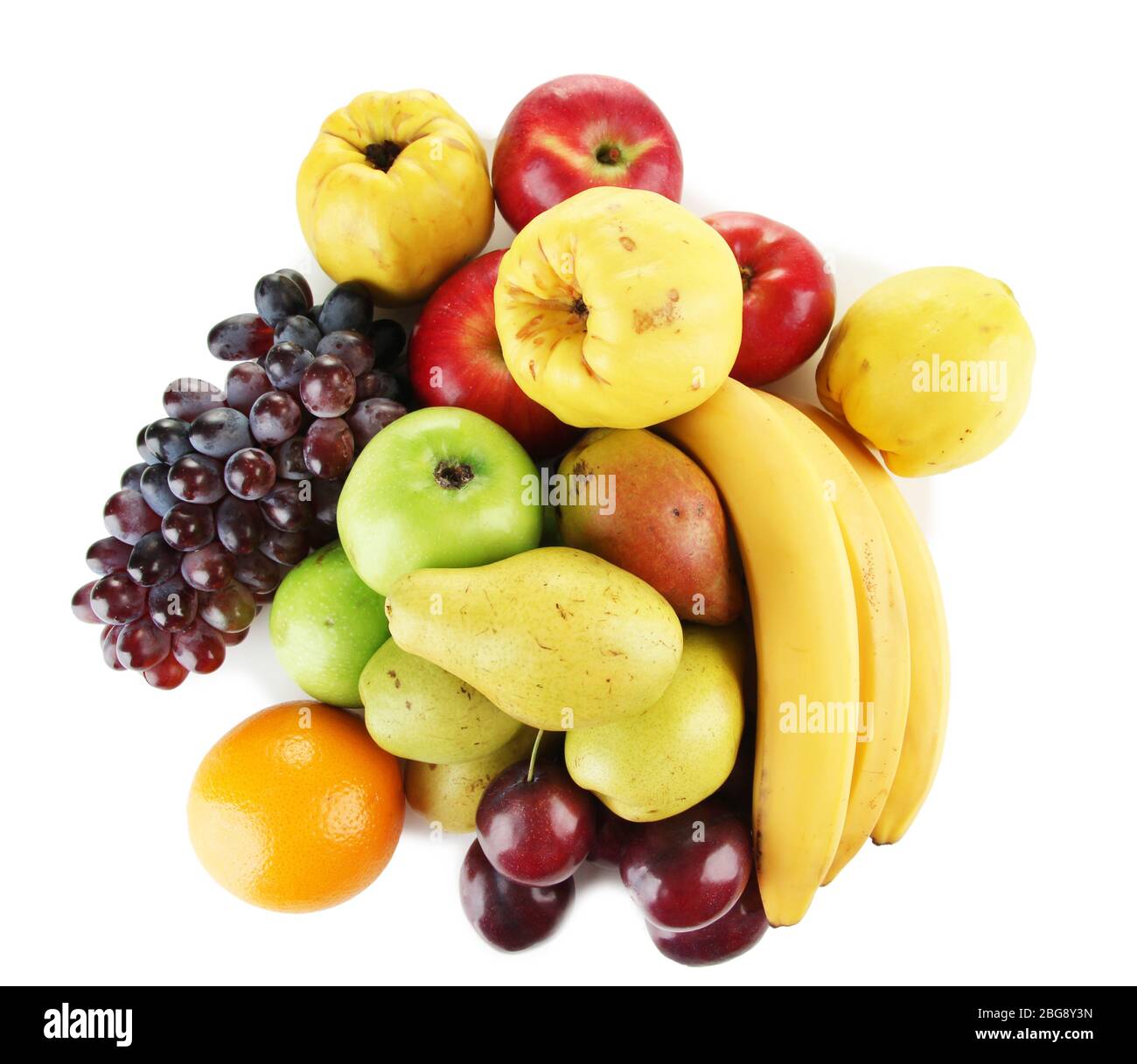 Composition of different fruits isolated on white Stock Photo - Alamy