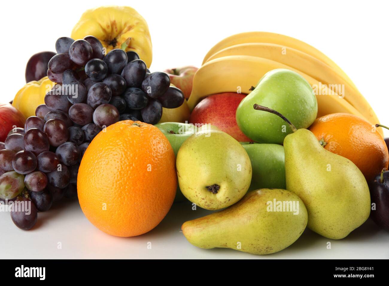Composition of different fruits isolated on white Stock Photo - Alamy