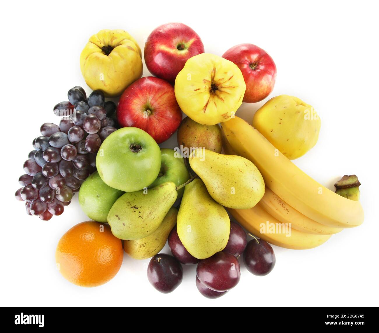Composition of different fruits isolated on white Stock Photo - Alamy