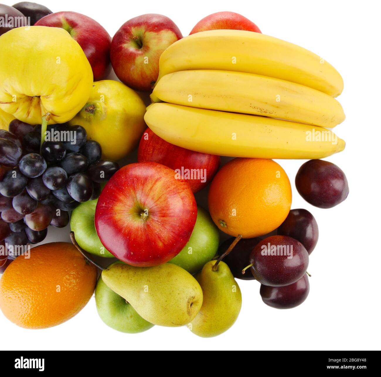 Composition of different fruits isolated on white Stock Photo - Alamy