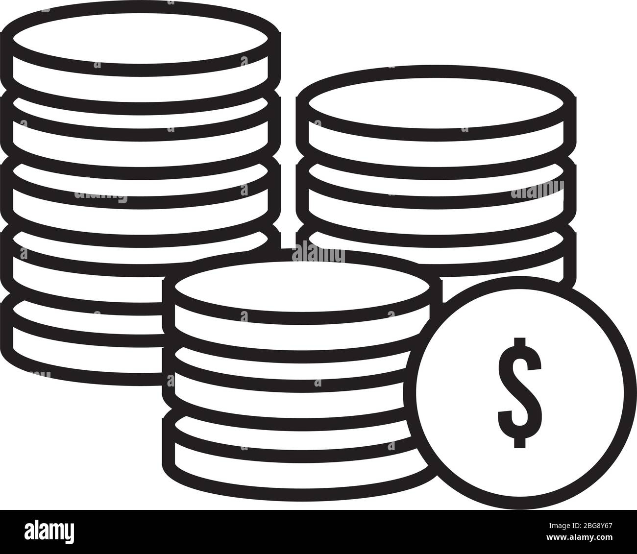 coins money line style Stock Vector Image & Art - Alamy
