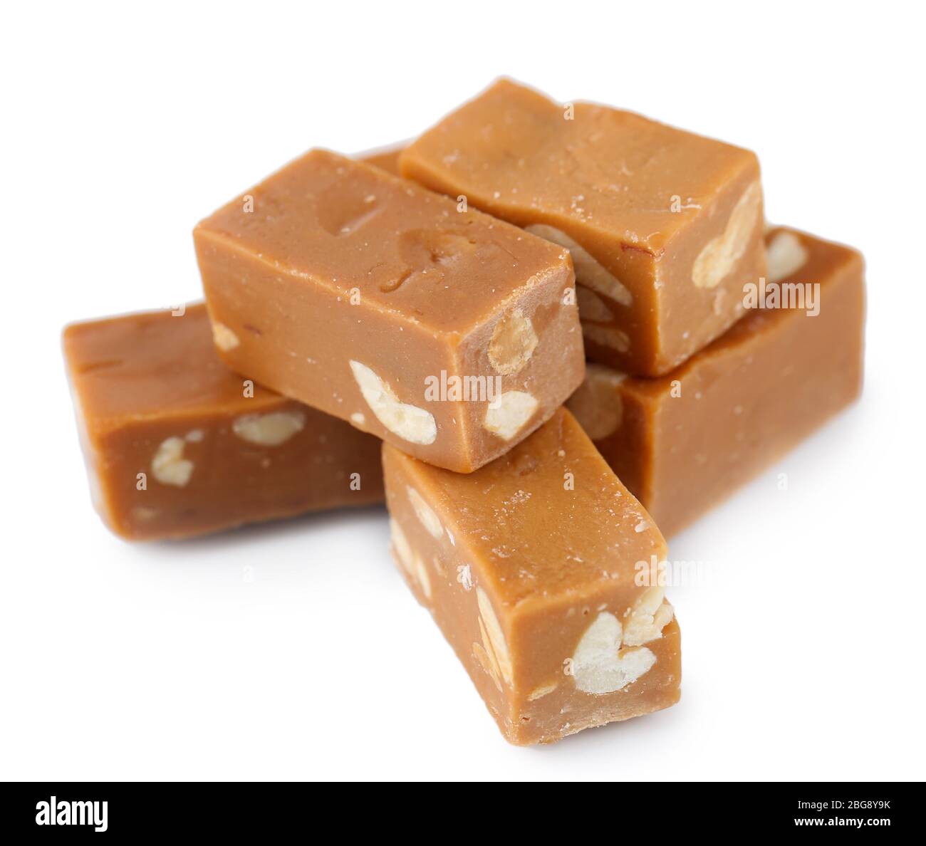 Many toffee isolated on white Stock Photo - Alamy