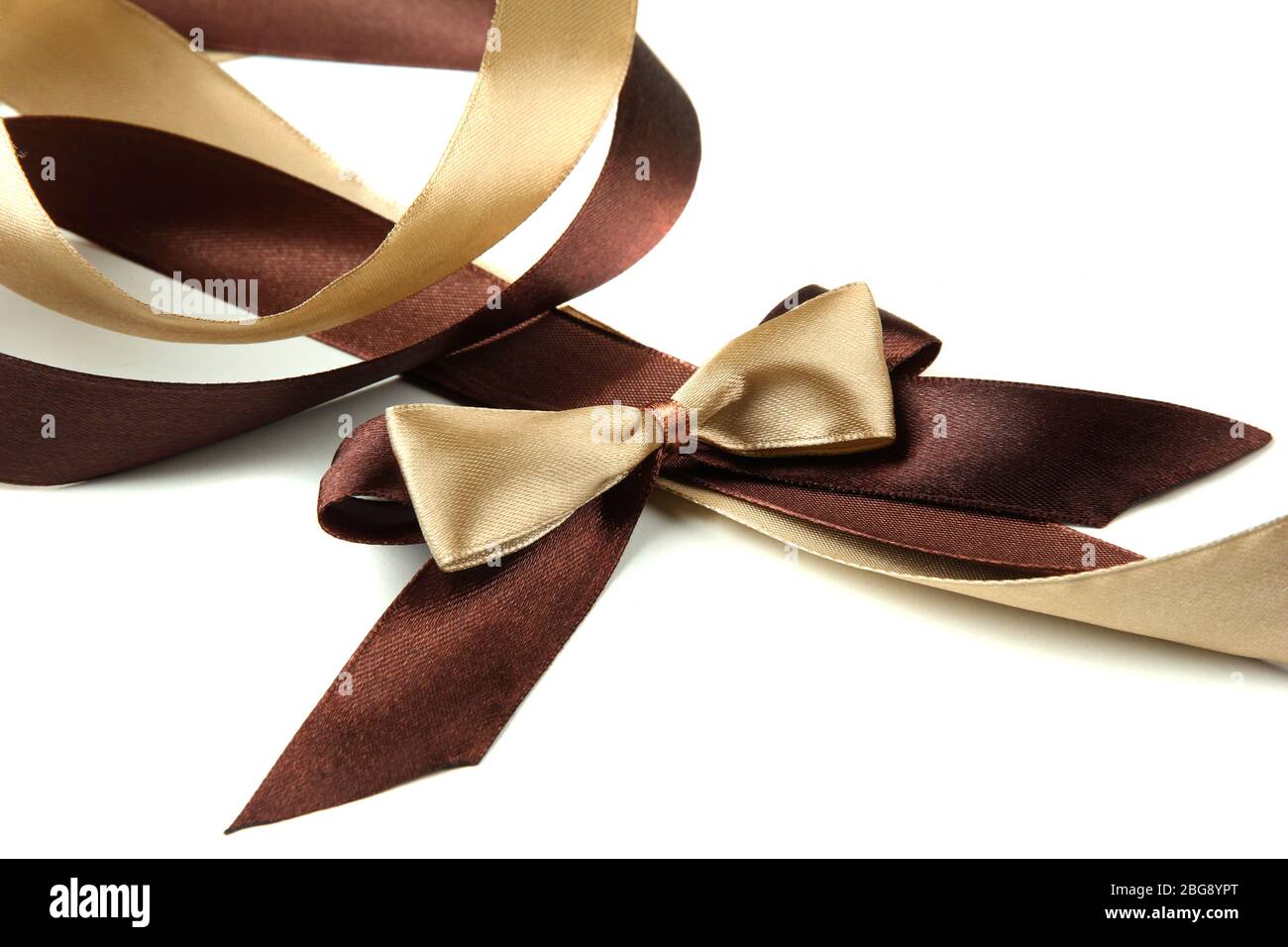 Color gift satin ribbon bow, isolated on white Stock Photo - Alamy