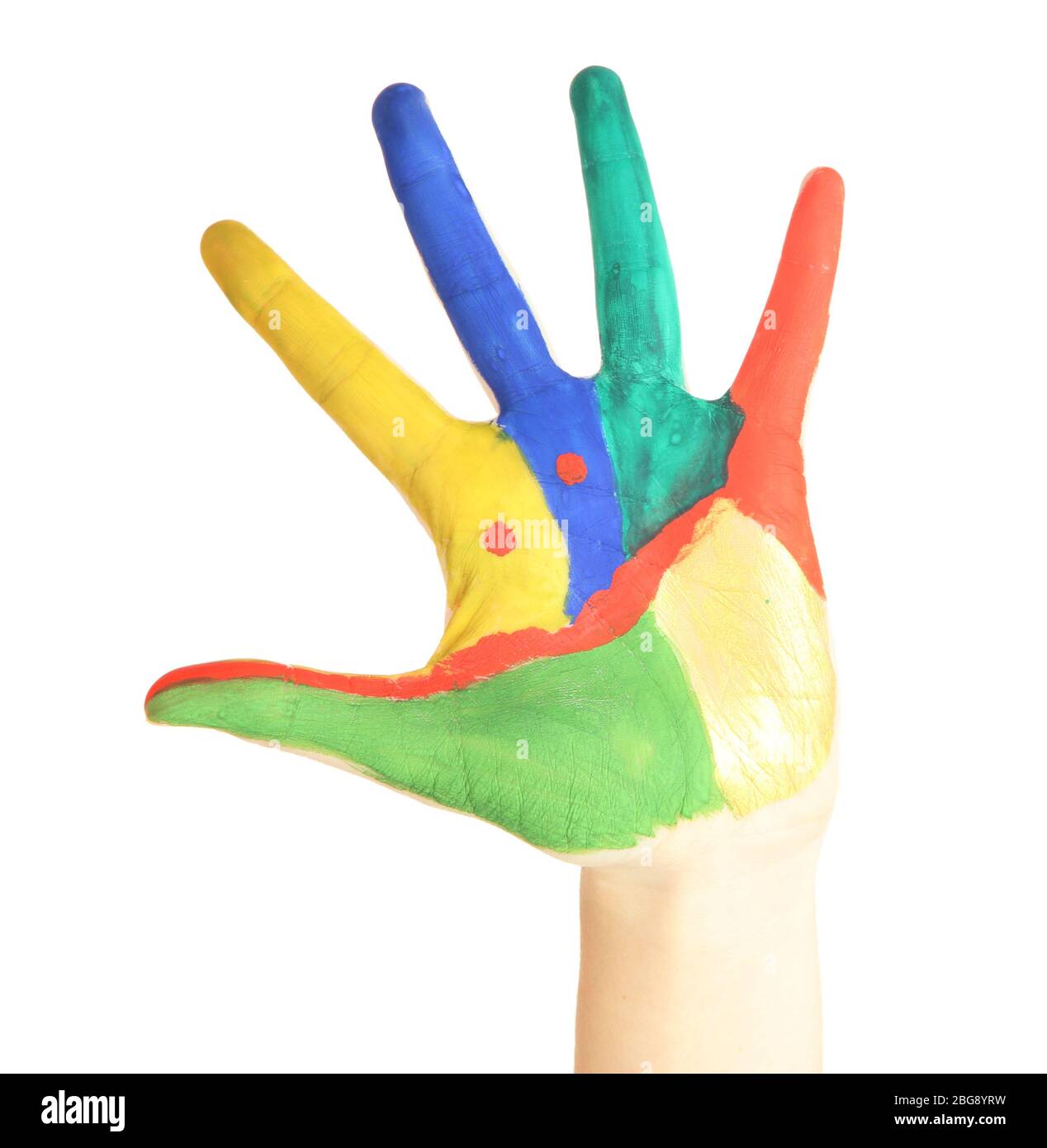Painted hand with smile isolated on white Stock Photo - Alamy
