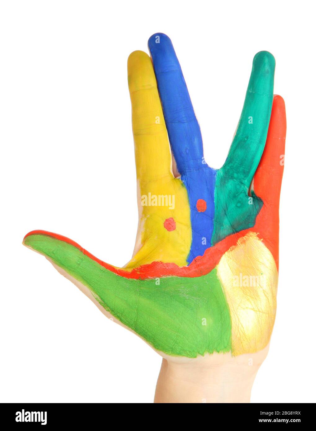 Painted hand with smile isolated on white Stock Photo - Alamy