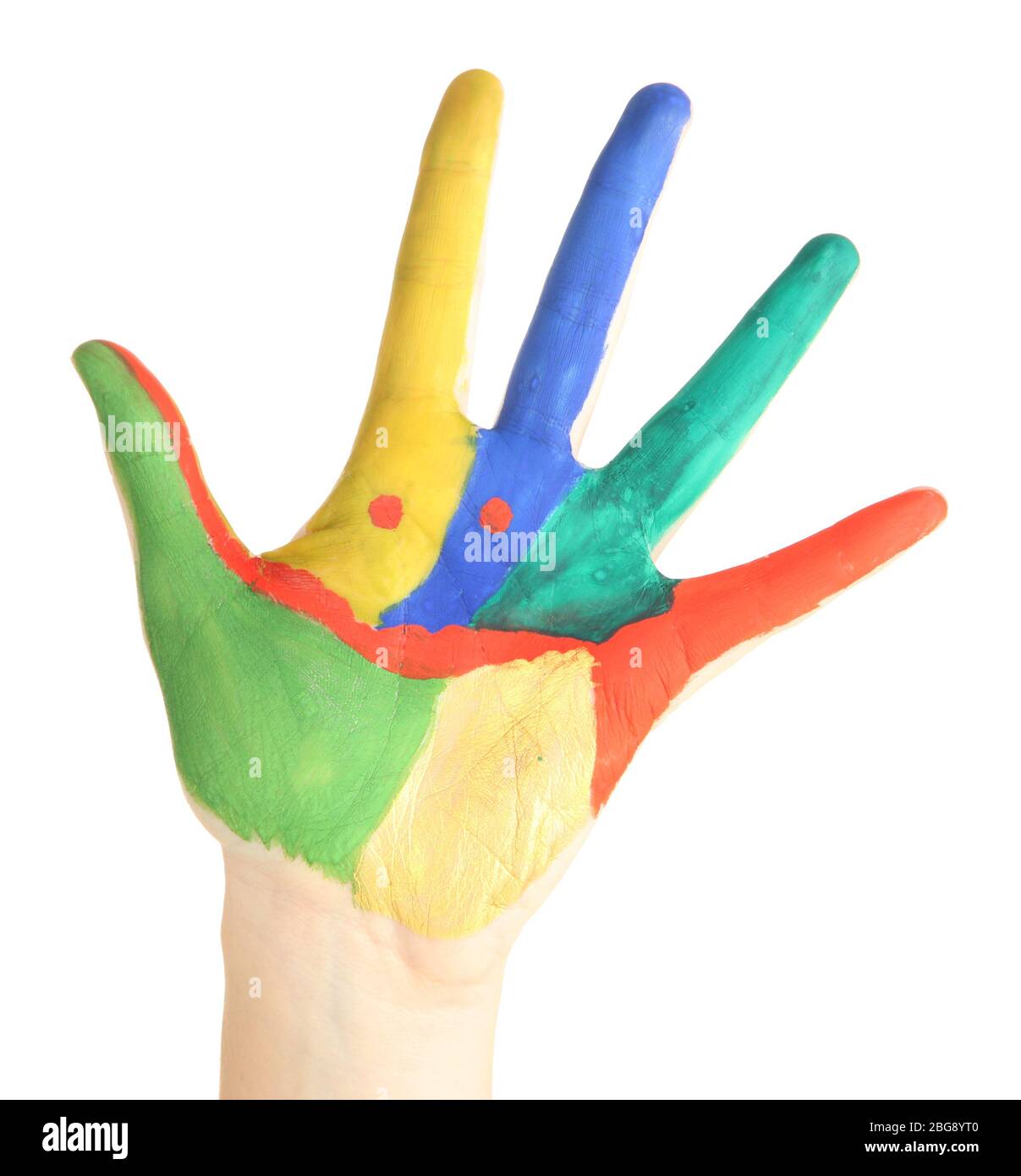 Painted hand with smile isolated on white Stock Photo - Alamy