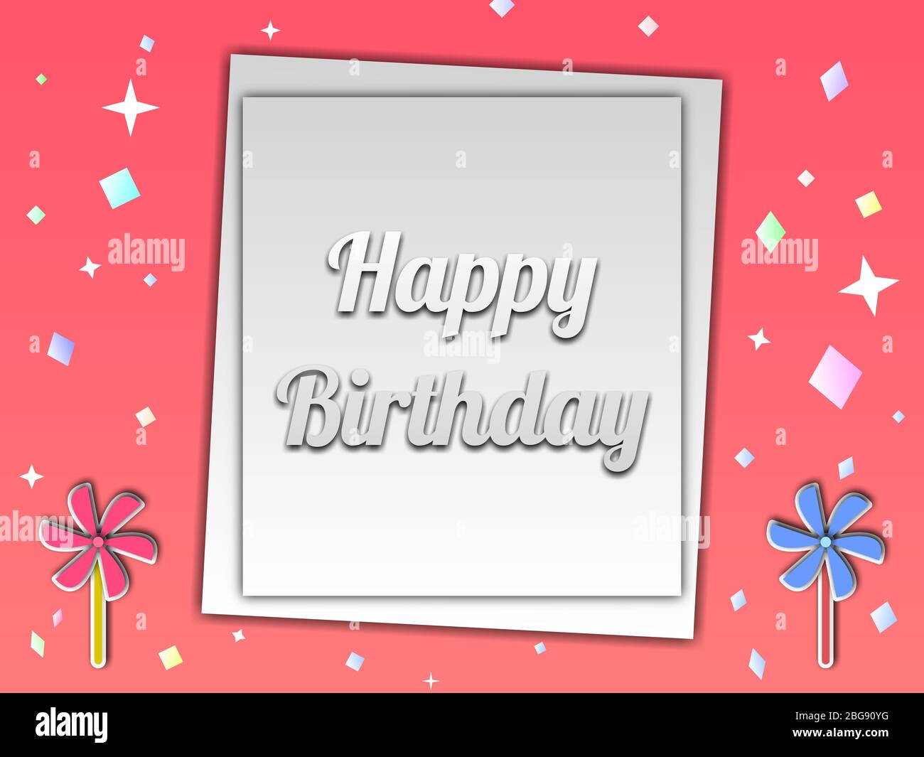 A beautiful illustration of a Happy birthday gift card design in ...