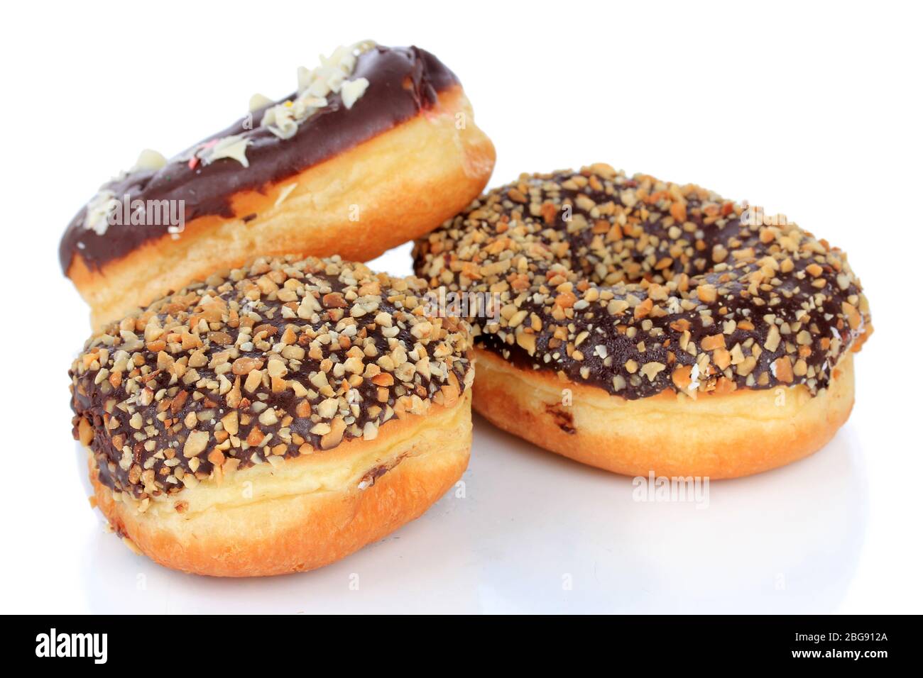 Sweet donuts isolated on white Stock Photo - Alamy