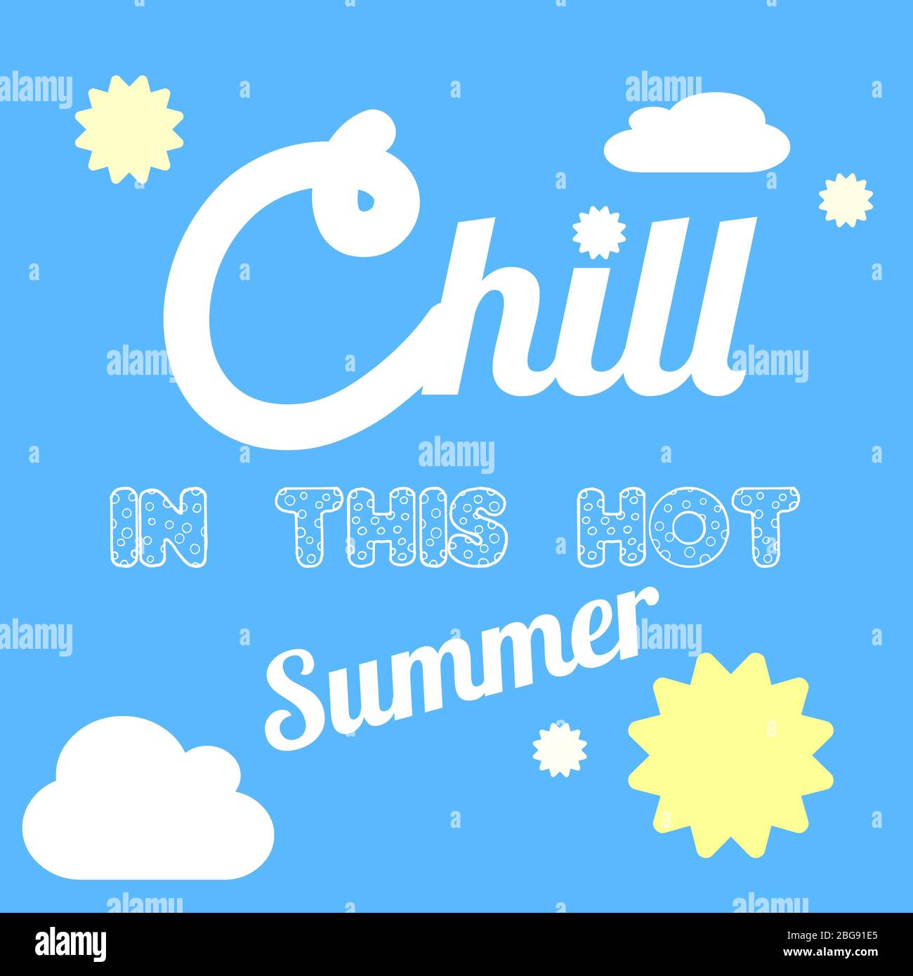 A elegant template design for summer season. symbol text saying chill ...