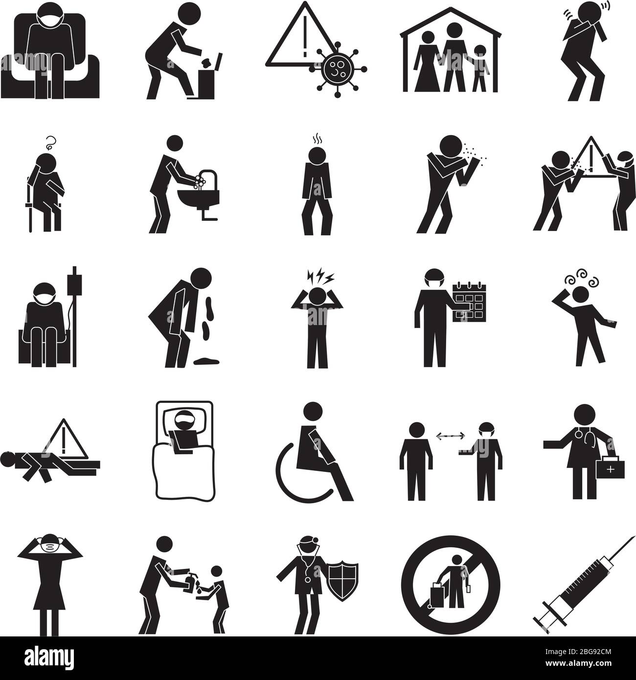 bundle of health pictograms set icons Stock Vector Image & Art - Alamy