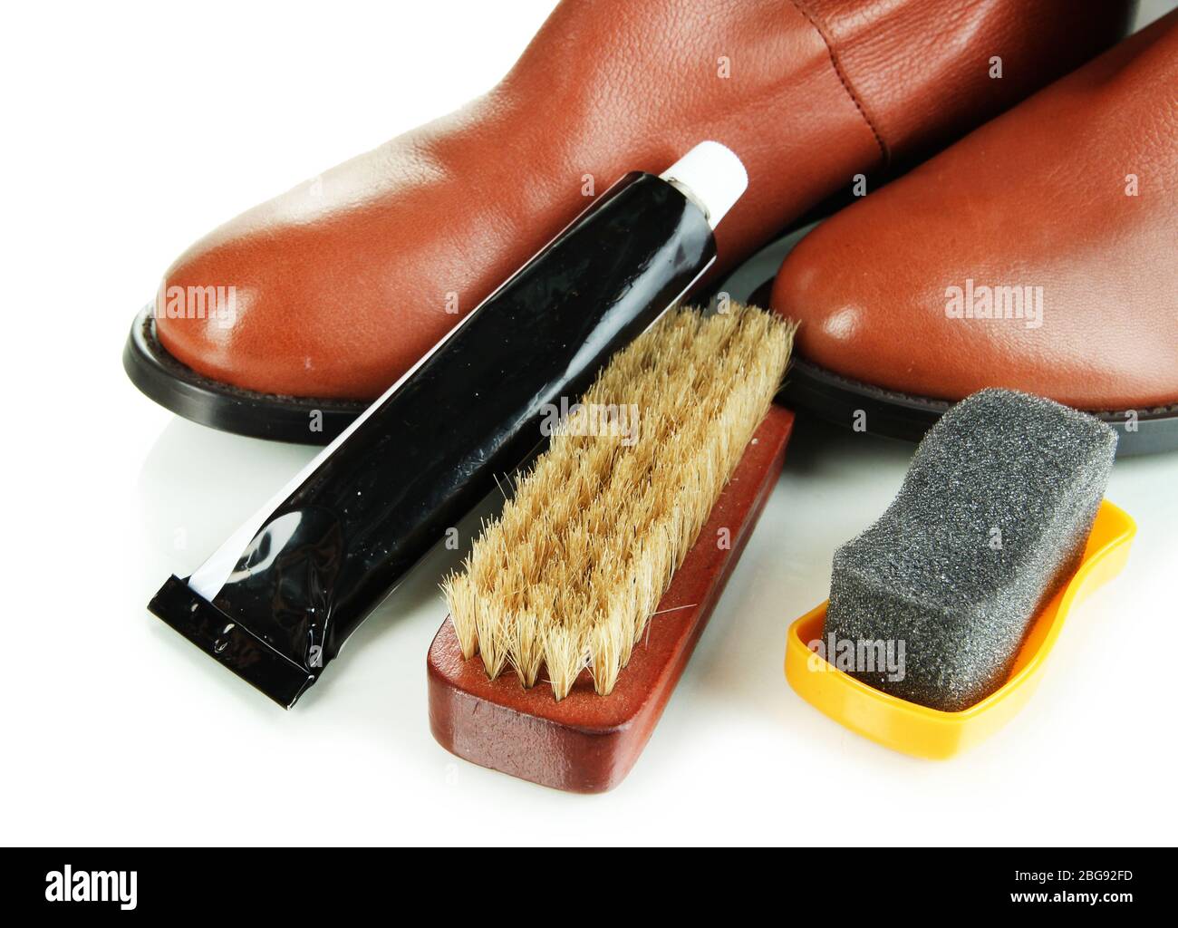Shoe Polishing close up Stock Photo - Alamy