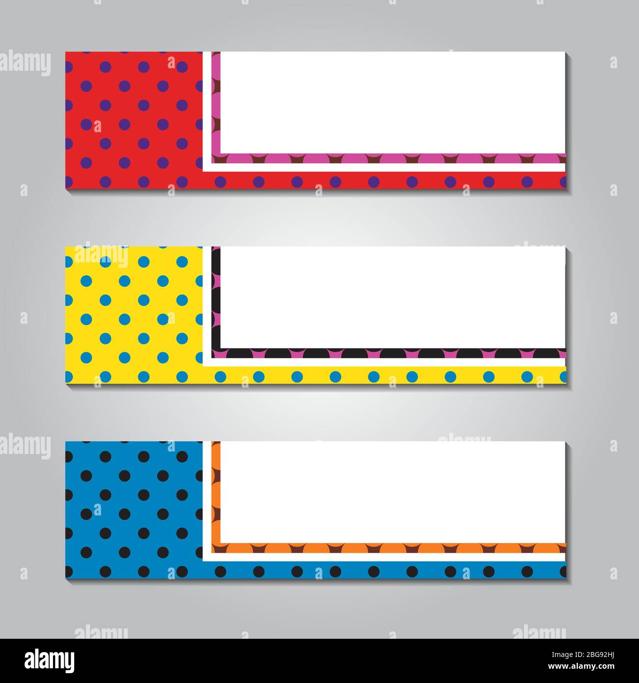 abstract horizontal banner design with dot and memphis striped ...