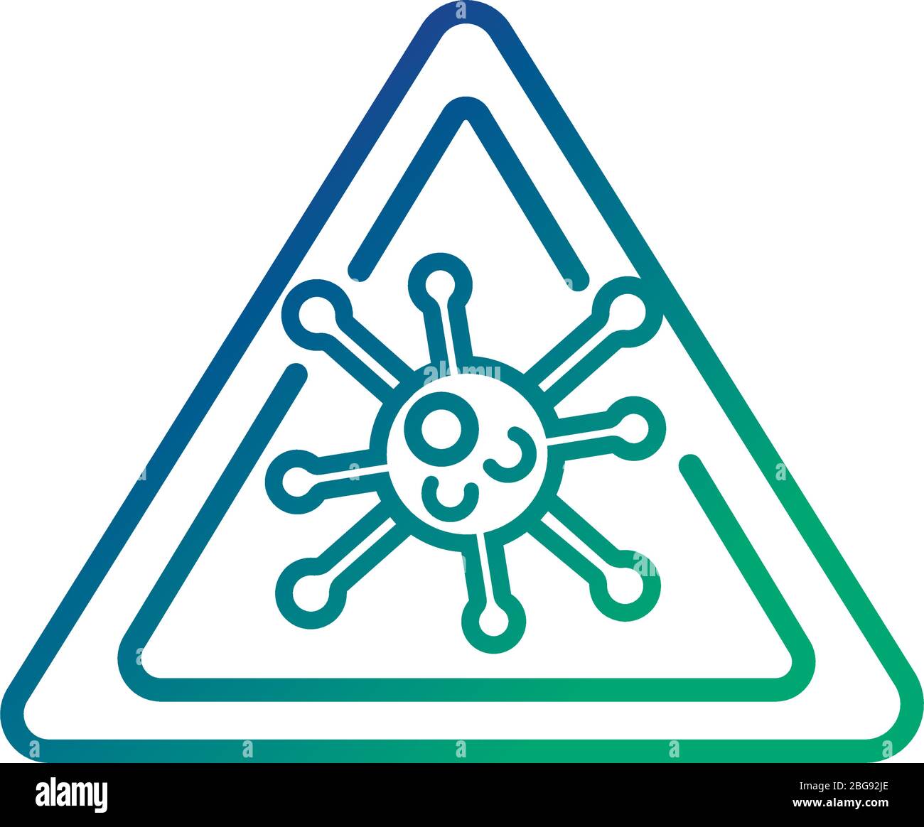 covid19 virus particle in alert signal line style Stock Vector Image ...