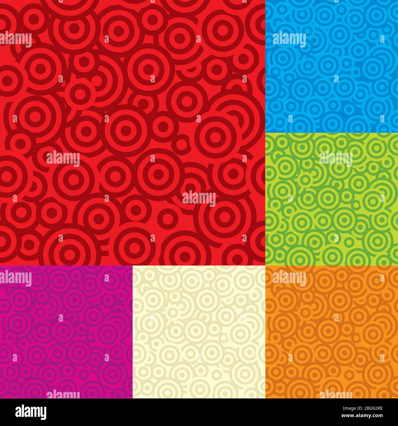 Vector illustration. Six seamless target backgrounds in differents ...