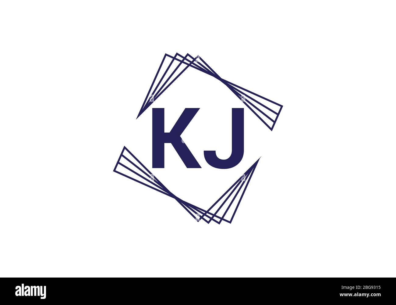 Initial Monogram Letter K J Logo Design Vector Template. KJ Letter Logo ...