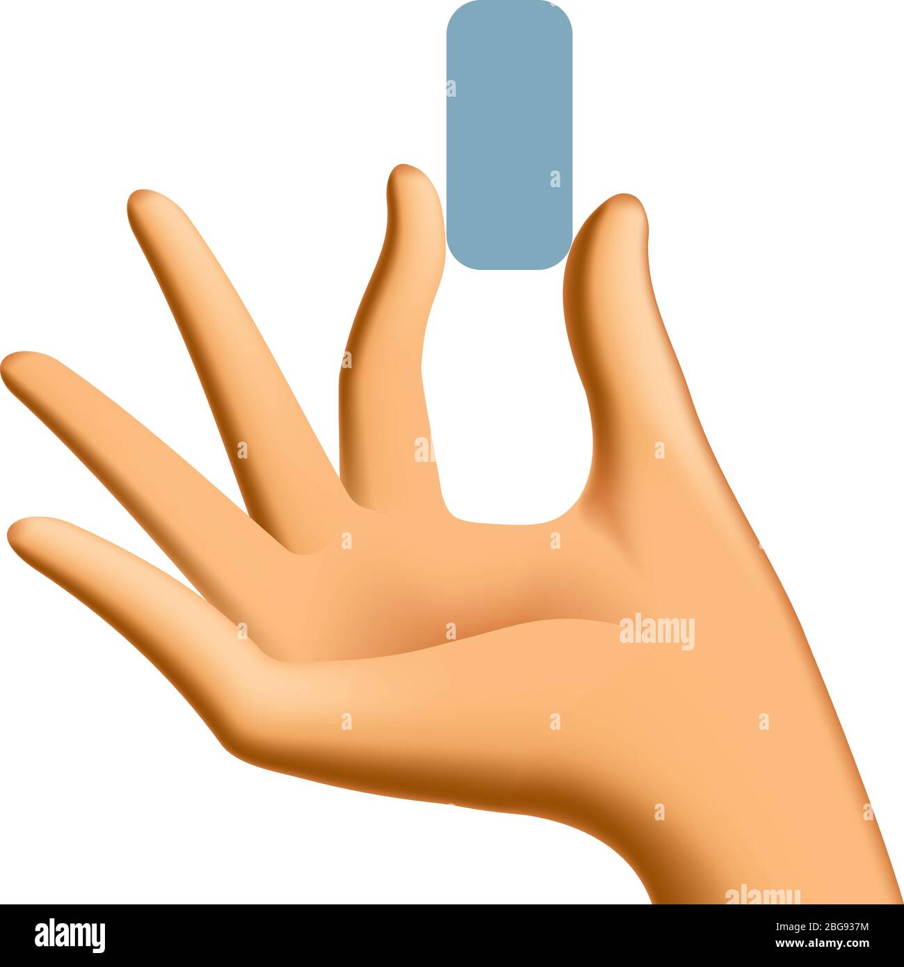Vector illustration. Natural hand supporting an object. Editable Stock ...