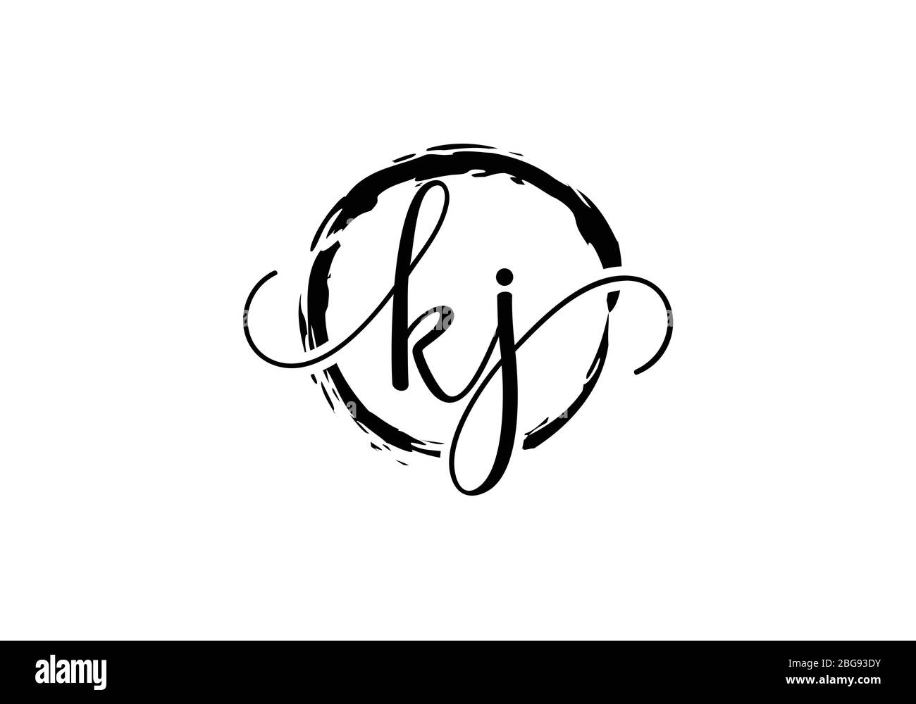 Initial Monogram Letter K J Logo Design Vector Template. KJ Letter Logo ...