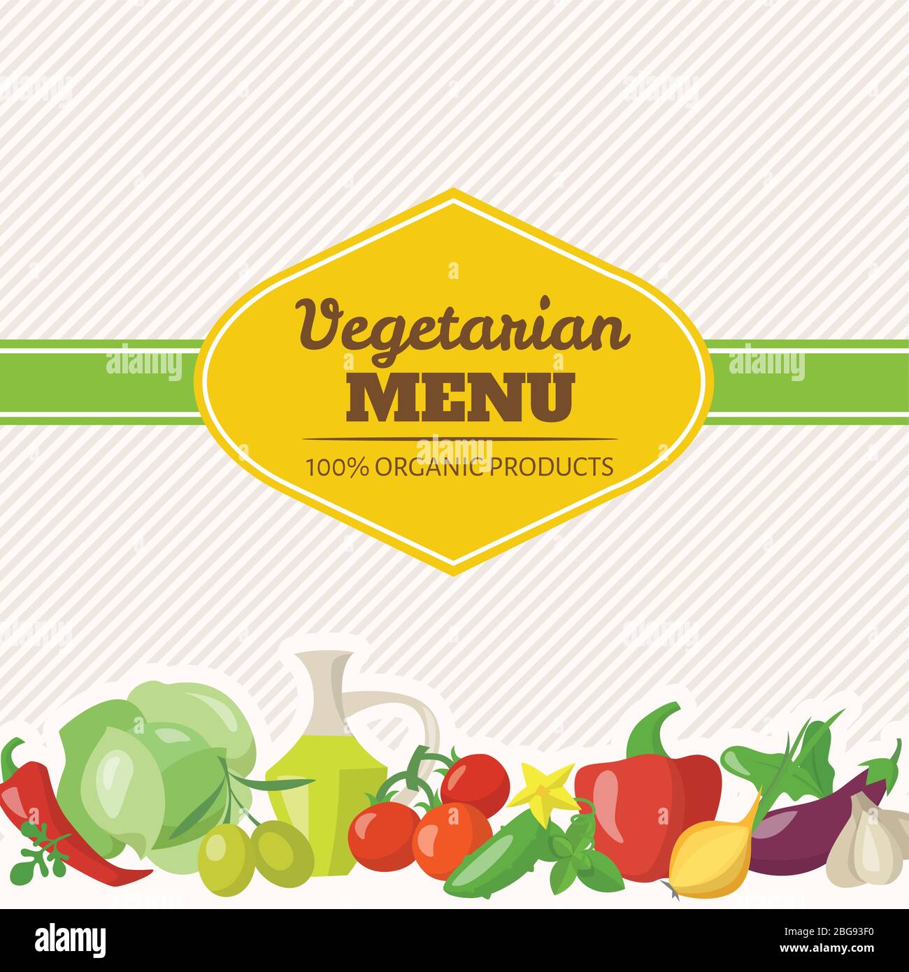 Vector poster with vegetarian food elements. Good for menu Stock Vector ...