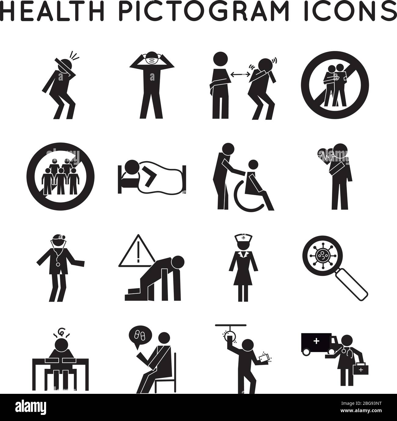 bundle of health pictograms set icons Stock Vector Image & Art - Alamy