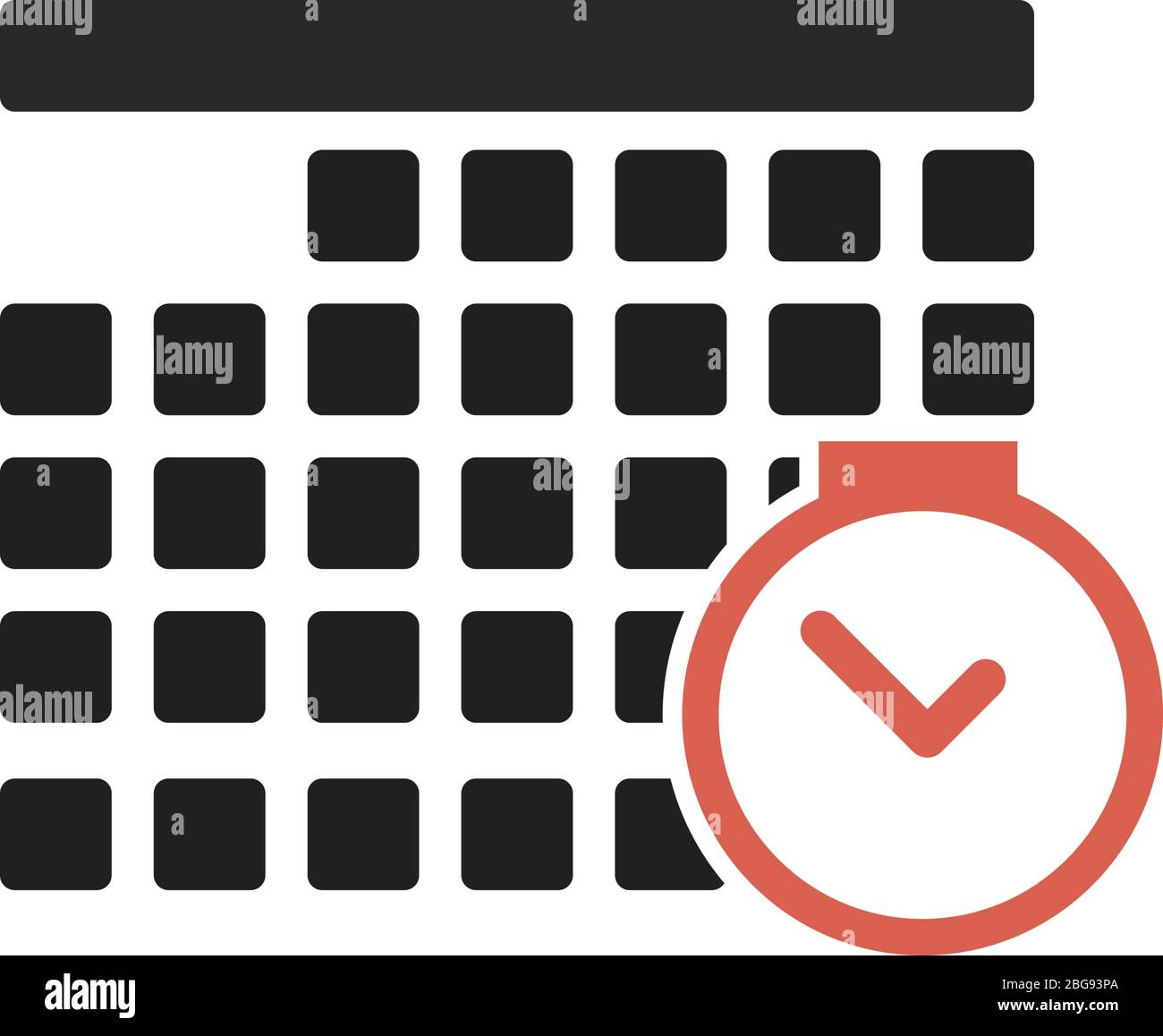 Calendar with clock icon. Stock Vector illustration isolated Stock ...