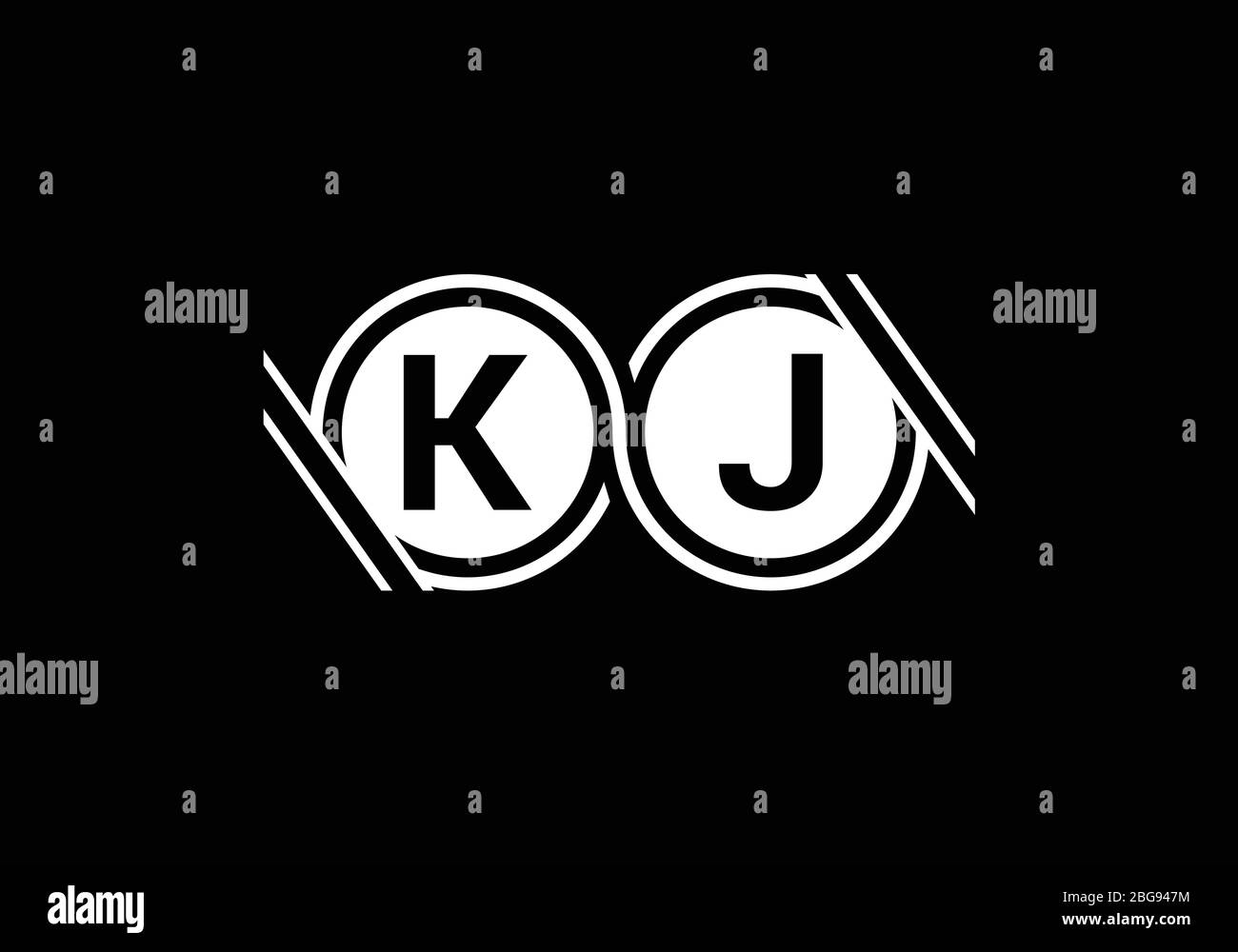 Initial Monogram Letter K J Logo Design Vector Template. KJ Letter Logo ...