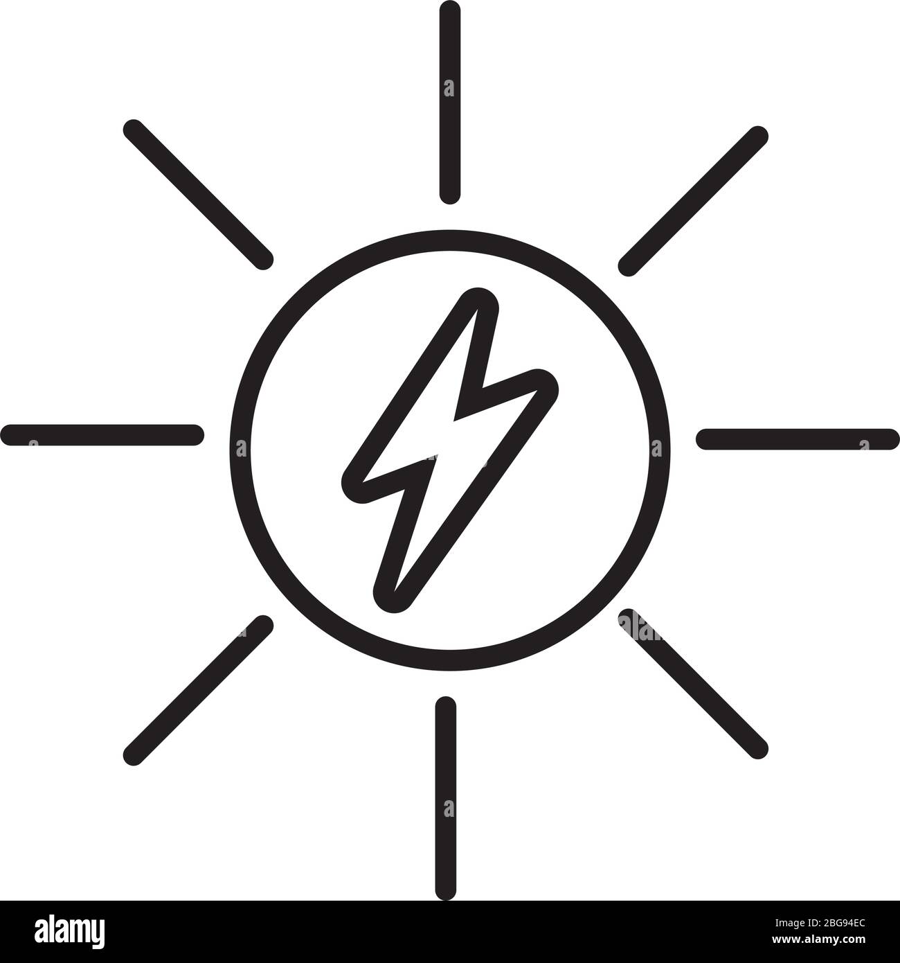 summer sun with power ray line style icon Stock Vector Image & Art - Alamy