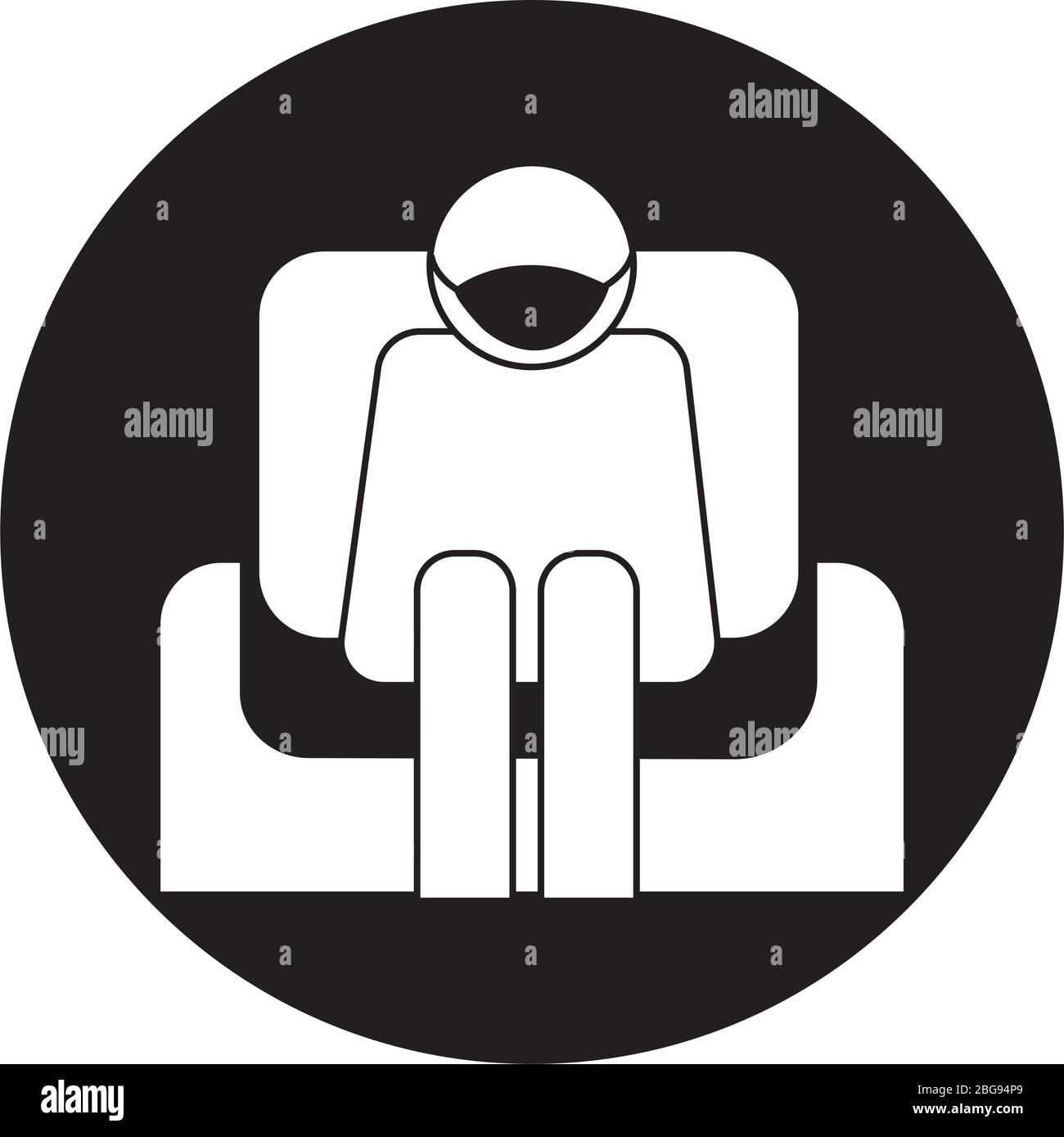 human using face mask seated in sofa health pictogram block style Stock ...