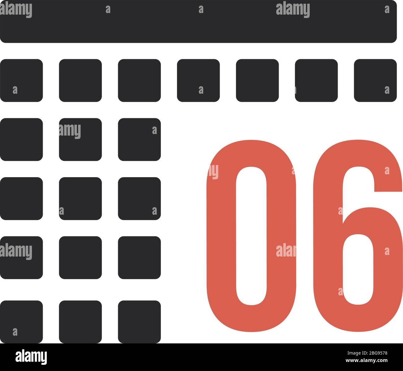 Month 6 June Calendar organizer icon. Stock Vector illustration ...