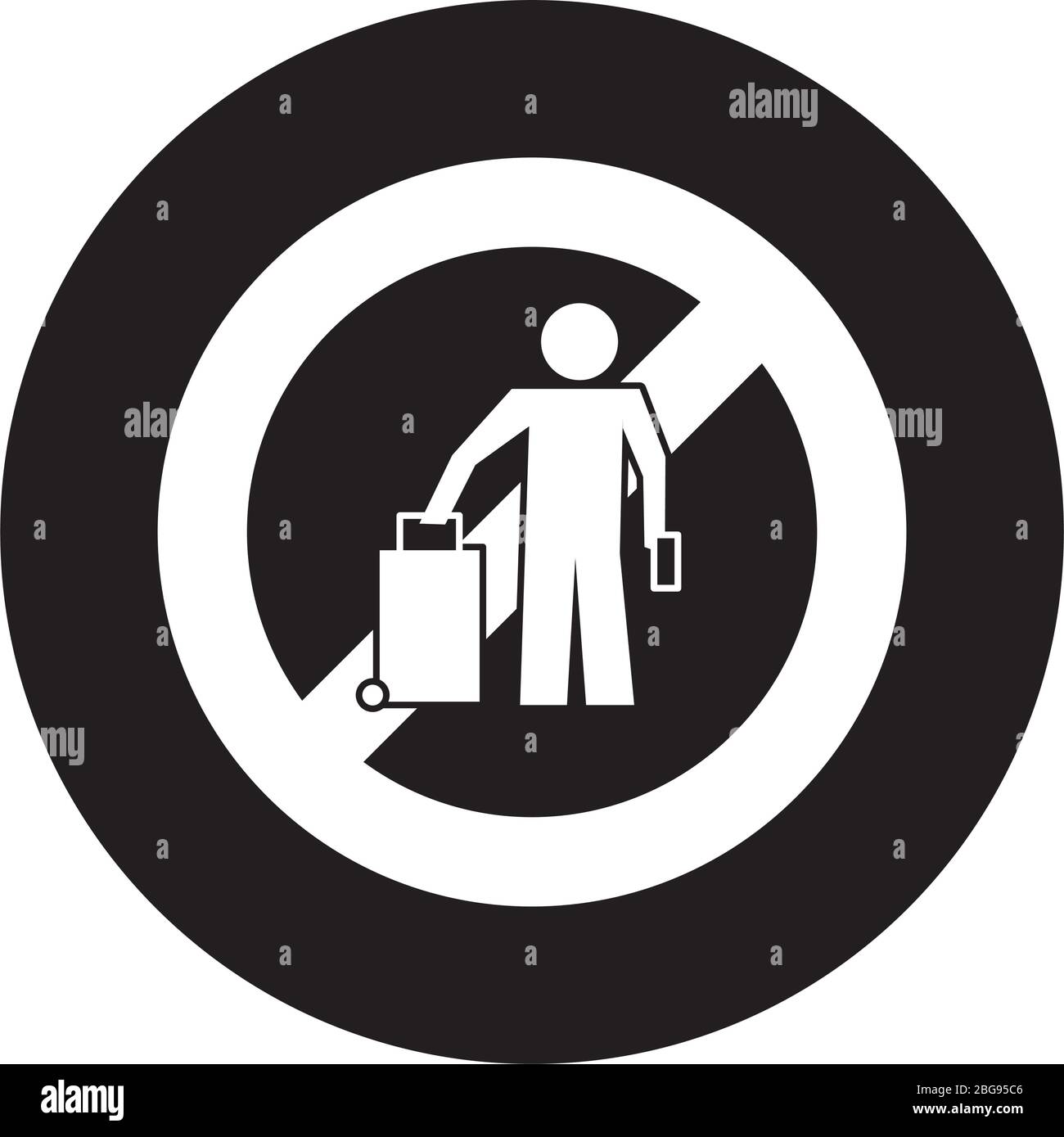 human with travel prohibited signal block style Stock Vector Image ...